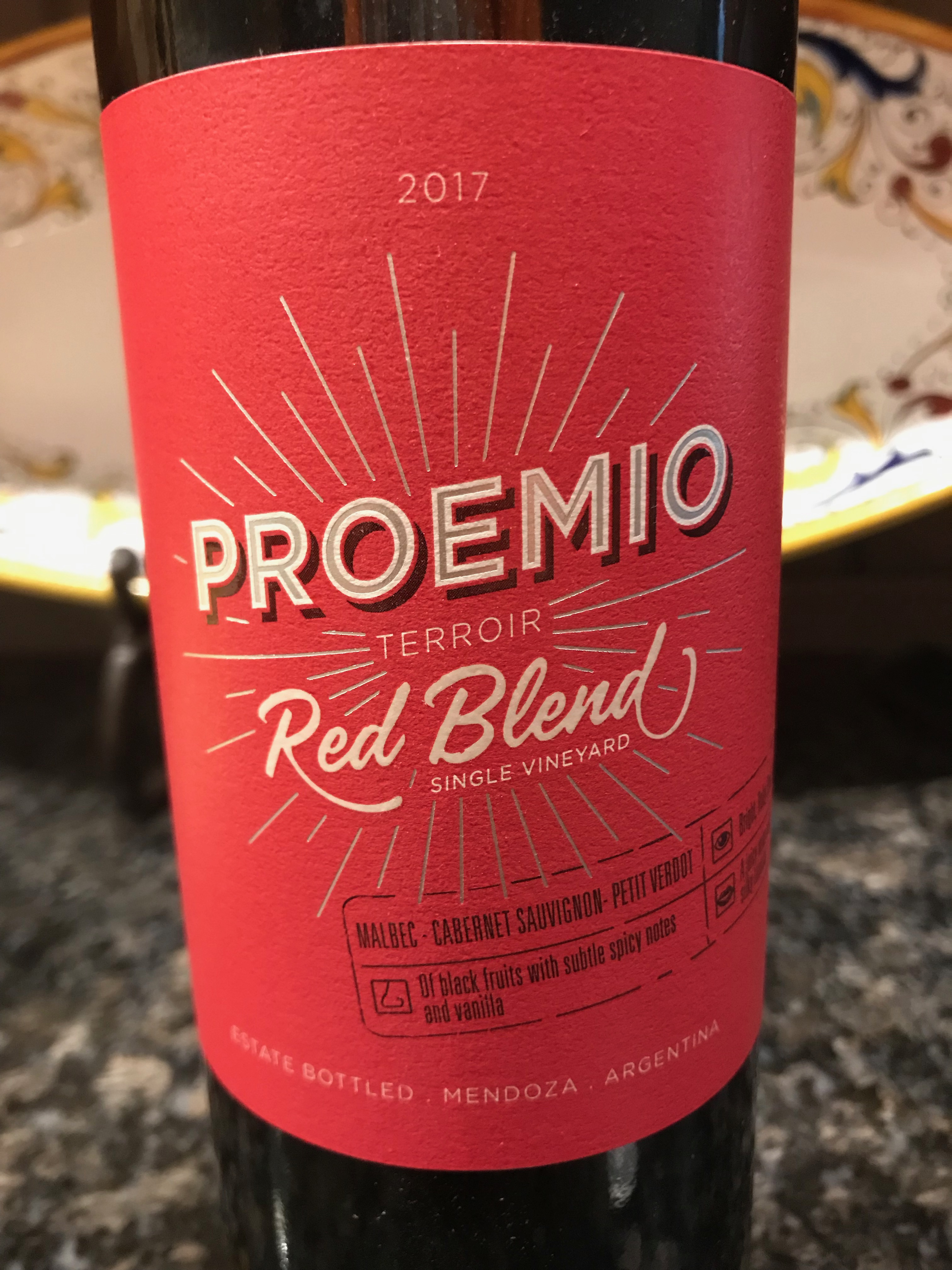 Proemio Red Blend 2017, Mendoza, Argentina | Caspernick's Blog