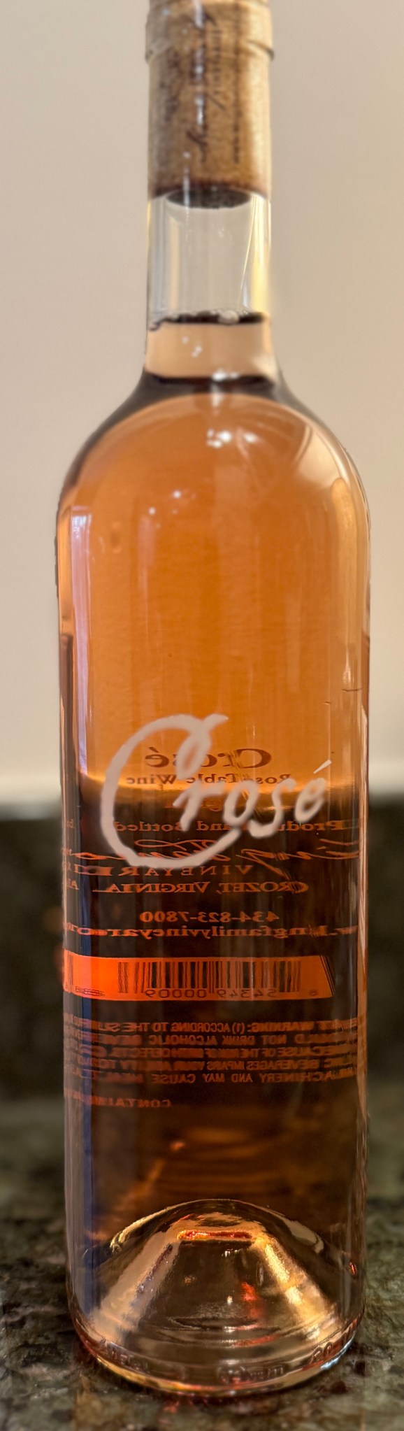 King Family Vineyards Crosé Rose 2024, Monticello, Virginia | Wine reviews